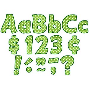 Teacher Created Resources Lime Polka Dots Funtastic Font 4" Letters Combo Pack (TCR5345)