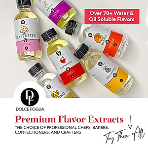 Dolce Flav Strawberry Extract 2 oz – Kosher, Sugar-Free, Concentrated Berry Flavor for Candy, Chocolates & Desserts, Includes Measured Dropper