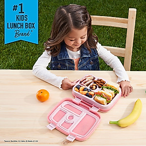 Bentgo® Kids 5-Compartment Lunch Box Set With Insulated Lunch Bag and 2-in-1 Backpack & Insulated Lunch Bag (Glitter Edition - Petal Pink)