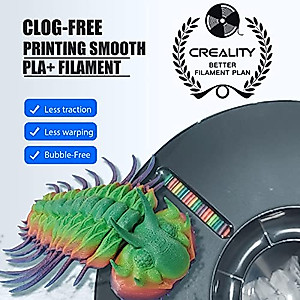 Creality PLA Filament Pro Rainbow, 1.75mm 3D Printer Filament, Ender PLA + (Plus) Printing Filament, 1kg(2.2lbs)/Spool, Dimensional Accuracy ±0.03mm. Fit Most FDM Printer