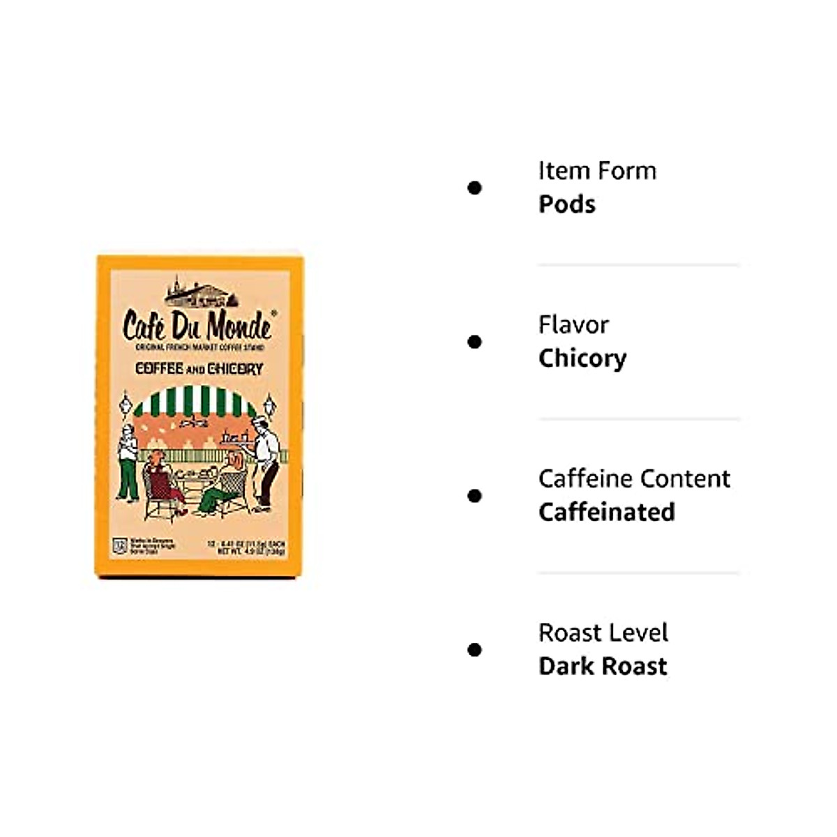 Cafe Du Monde Coffee and Chicory Single-Serve Cup Pods, 12 Count