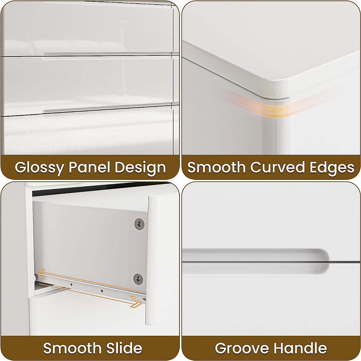 ZORPLIX 10 Drawer Dresser, White Dresser for Bedroom, High Gloss Modern Dresser & Chest of Drawers, 55" Long Dresser TV Stand, Large Double Dresser for Bedroom