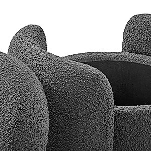 Modway EEI-5561-CHA Nebula Boucle Upholstered Ottoman, Charcoal