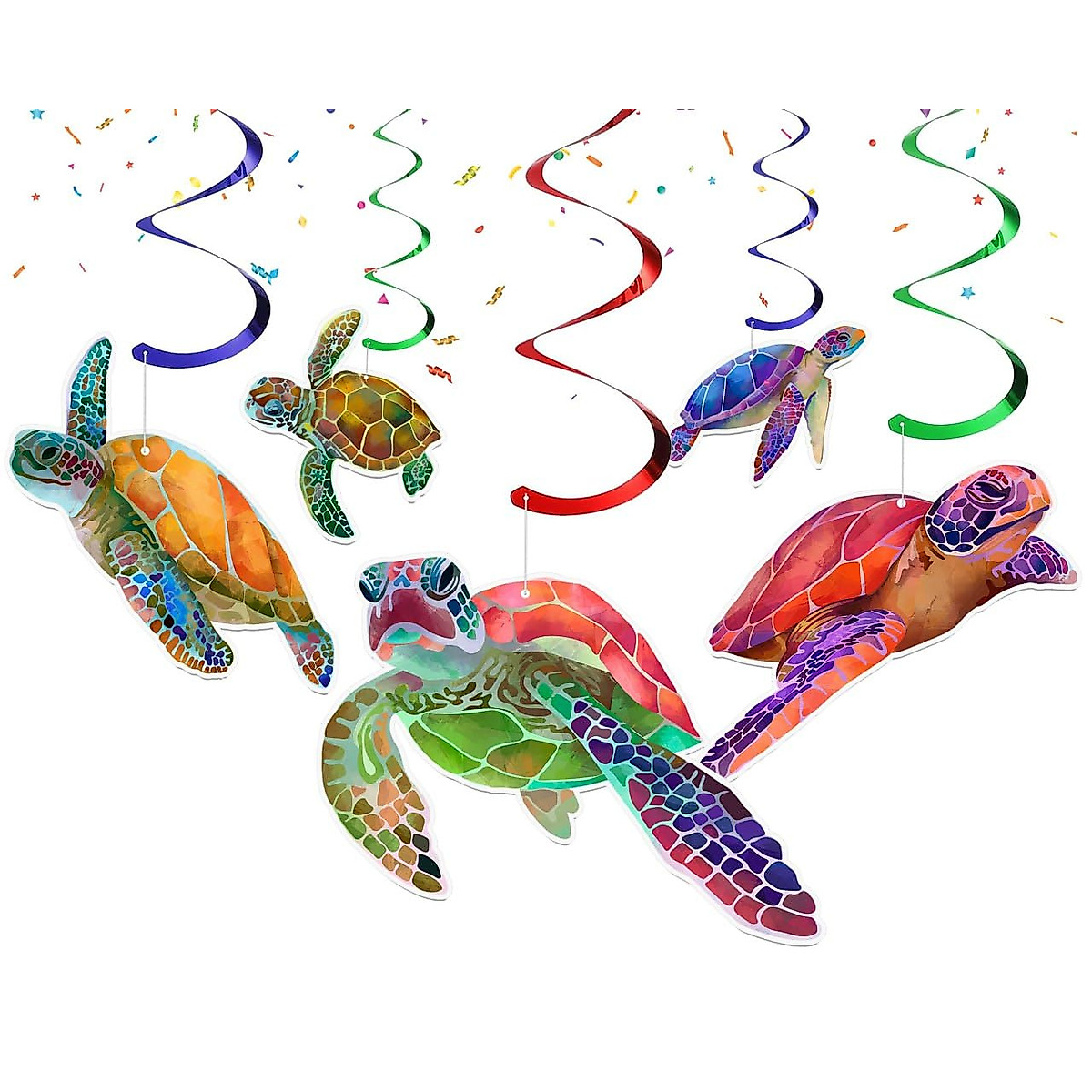Turtle Swirls | Under The Sea Hanging Streamers Swirl for Baby Shower | Ocean Theme Birthday Party Supplies