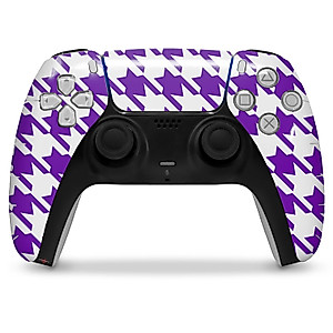 WraptorSkinz Skin Wrap compatible with Sony PS5 DualSense Controller Houndstooth Purple (CONTROLLER NOT INCLUDED)