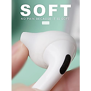 Brujula 3 Pairs AirPods Pro Ear Tips Ear Hooks Covers, Reduce Pain, Silicone Accessories, Anti-Slip Replacement Ear Tips, Fit in The Charging Case (M)