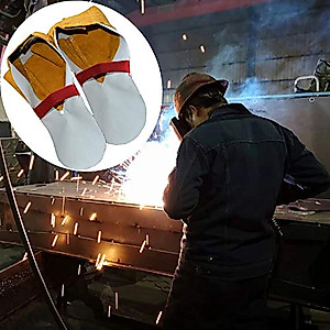 ZaoProteks ZP3002 Cowhide Leather Heat and Abrasion Resistant Welding Spats, Welding Boot Protectors, Welding Shoe Cover, Welding Gaiters