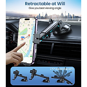 Wireless Car Charger, MOKPR 15W Fast Charging Auto-Clamping Car Mount Universal Hands-Free Car Charger Mount for Dash Windshield Air Vent Compatible with iPhone 15/14/13/12, Samsung S23/S22/S21,etc