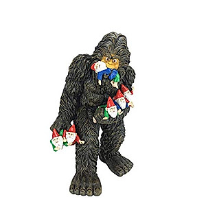Large Miniature Bigfoot and Gnomes for The Fairy Garden. A Large Garden Gnome Figurine (13 inch High) and a Fairy Garden Accessory by GlitZGlam