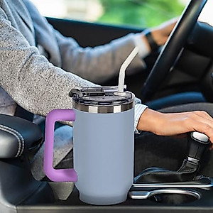 I LOVE My Pit Bull 40 Oz Car Cup Stainless Steel Travel Mug Leak-Proof Insulated Tumbler with Handle Violet-style