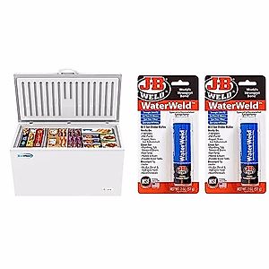 KoolMore SCF-16C Chest Freezer, 16 cu. ft, White & J-B Weld WaterWeld, 1 Hour Cure, Epoxy Putty Stick - 2 Pack, Off-White (8277-2)