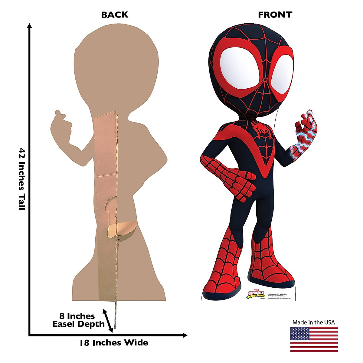 Cardboard People Miles Morales Spider-Man Life Size Cardboard Cutout Standup - Marvel's Spidey and His Amazing Friends (TV Series)
