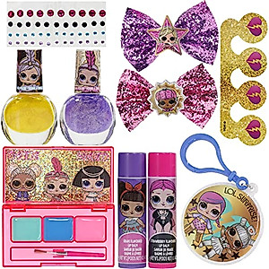 L.O.L. Surprise! Townley Girl Makeup Filled Backpack Set with 12 Pieces, Including Lip Gloss, Nail Polish, Nail Stones and Keychain, Ages 5+ for Parties, Sleepovers and Makeovers