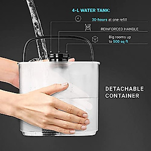 Top Fill Cool Mist & Warm Mist Humidifier for Large Room Home Bedroom Living Room 4L Big Capacity, Air Ultrasonic Humidifiers with Essential Oil Diffuser, Sleep Mode, Quiet for Baby