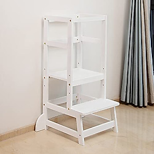 Step Stool for Kids, Adjustable Toddler Tower, Wooden Toddler Step Stool, Kids Step Stool for Kitchen and Bathroom