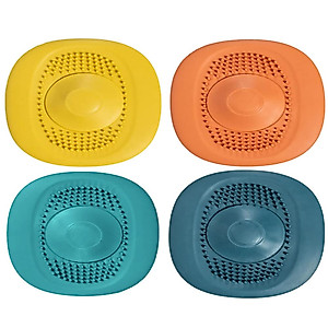 Hair Catcher Durable Press Sink Drain Cover Silicone Hair Stopper Shower Drain Covers Easy to Install and Clean for Wash Basin Kitchen Bathroom Bathtub 1 Pack
