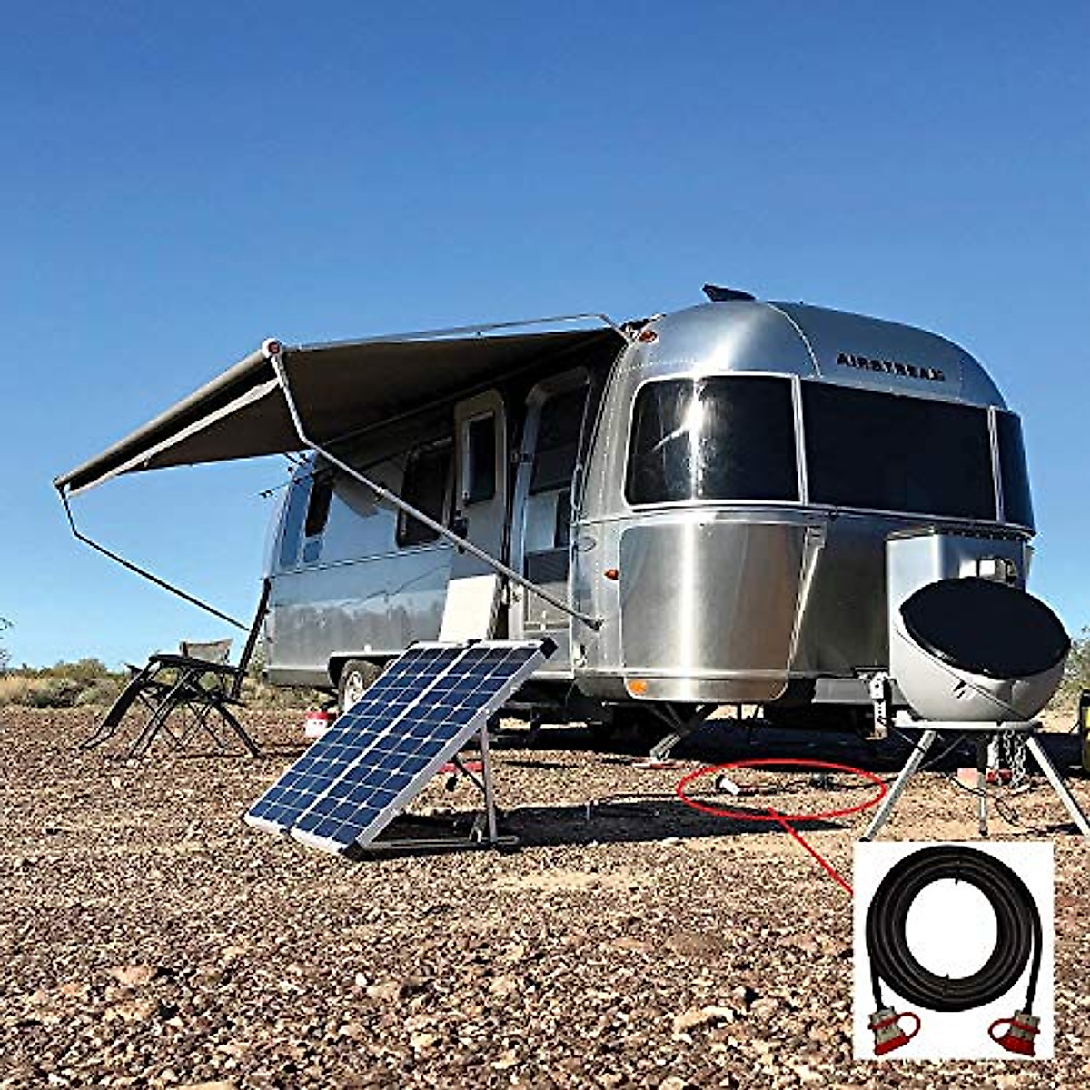 SolarEnz 30' Anderson Connector Extension Cable For Portable Solar Panel Kit and Battery Charge 12AWG