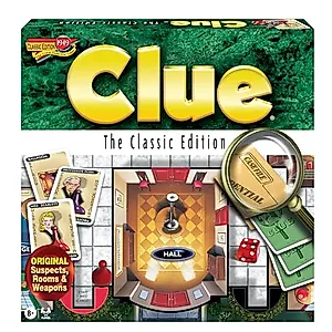 Winning Moves Games Clue Classic with 1949 Card Artwork & Suspects USA, Original Whodunnit Murder Mystery Game with Metal Weapons for 3to 6 Players, Ages 8 and up