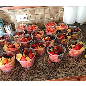 Lawei 70 Pack Plastic Deli Food Containers with Lids - 16 Oz Food Storage Containers Freezer Deli Cups for Soup, Party Supplies, Meal Prep and Portion Control