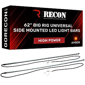 Recon 26414 62" Big RIG LED Side Mounted Running Light Kit in Amber - Fits All Extended & Quad Cab Trucks