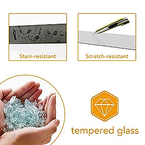 whitebeach Glass Shelf Bathroom,Set of 3 Glass Shelves Floating Wall Shelf Display Ledges – Storage for Bedroom, Living and Hallway (Hardware Included)