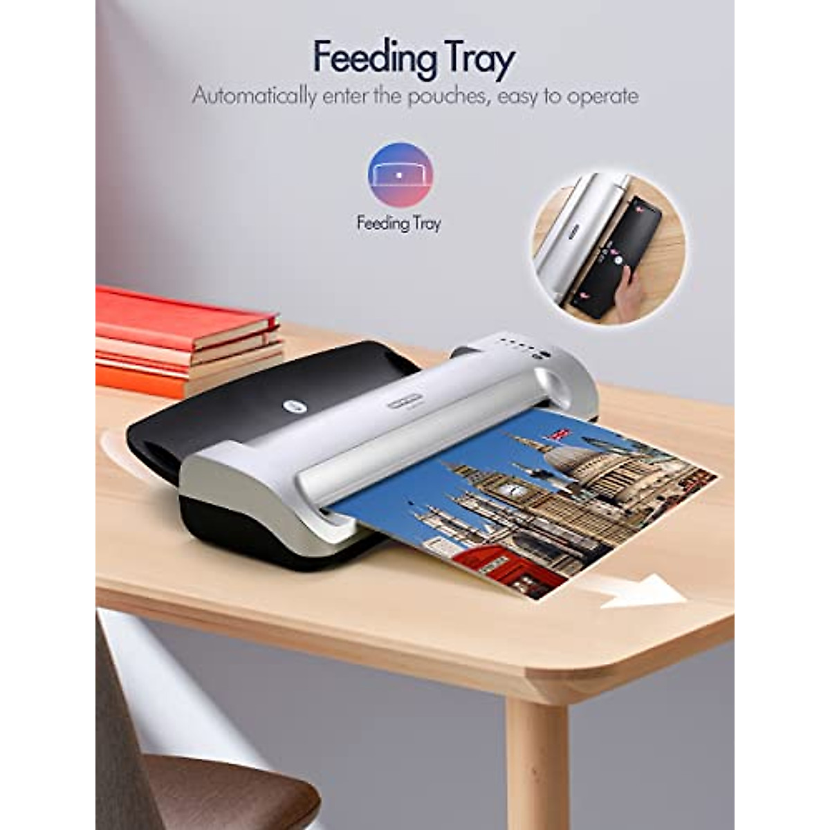 Sinopuren Thermal Laminator Machine and Laminating Pouches Bundle, 13-inch Wide Lamination 3mil 100pack, Letter Size, with Paper Trimmer, Corner Rounder, Quick Warm-Up, Cold and Hot