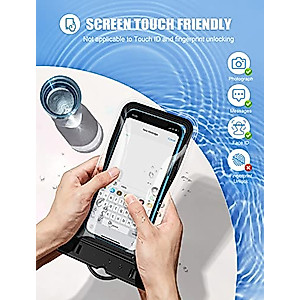 Vuwwey Waterproof Phone Pouch, [Super Buoyant] Floating IPX8 Waterproof Phone Case, [2 Pack] Cellphone Dry Bag with Lanyard Compatible with iPhone 14 13 12 11 Pro Max XS XR X Up to 6.9''-Black