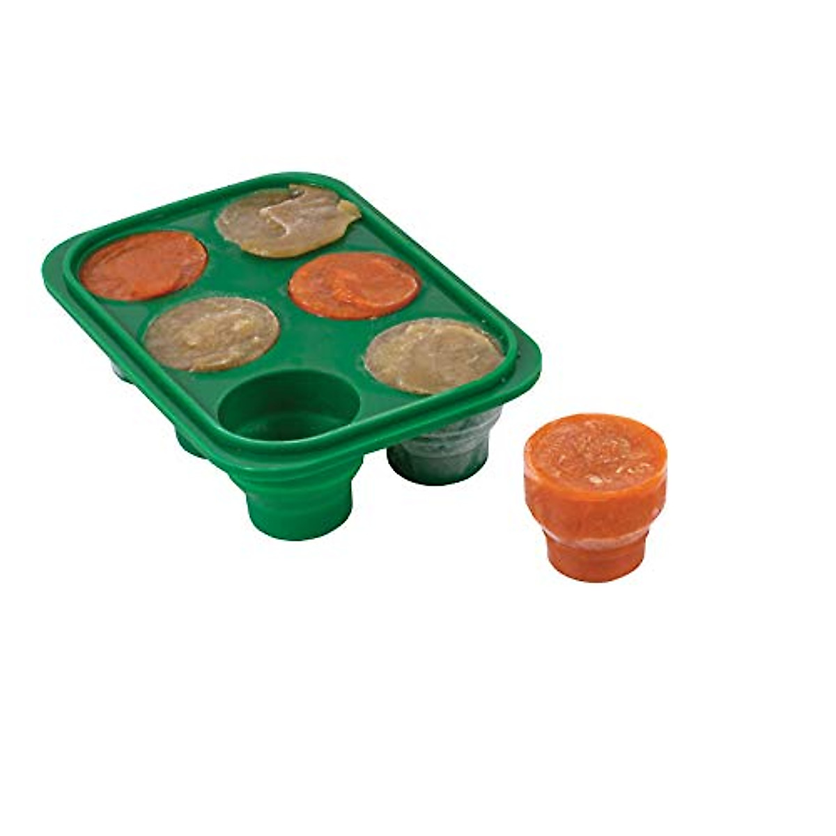 HIC Kitchen Prep-N-Freeze Mini Portion Tray with Lid, Collapsible LFGB Silicone, 2-Ounce Sections