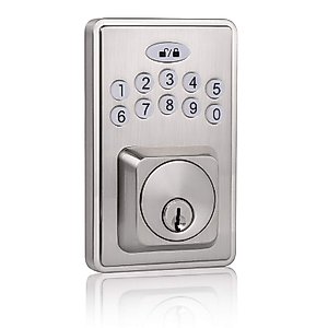 Probrico Keypad Lock, Electronic Deadbolt, Keyless Entry Door Lock with 100 Codes, Single Cylinder Smart Deadbolt Lock with Auto-Lock and Back-Lit, Easy to Install, Satin Nickel