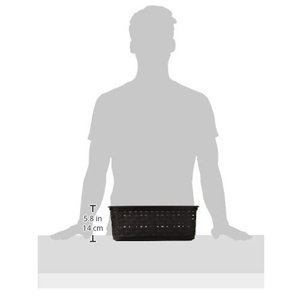 Sterilite Decorative Wicker-Style Short Weave Basket, Espresso | 12726P06