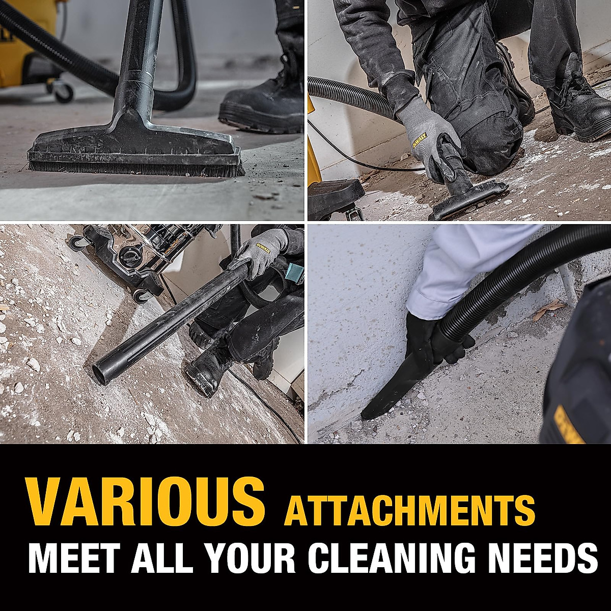 DEWALT 10 Gallon STEALTHSONIC Shop Vacuum Wet and Dry, Ultra Quiet Heavy Duty Shop Vacuum with Attachments, Powerful Outdoor Shop Vac for Car, Garage, Workshop, Jobsite, Patio, DXV10S-QT, 5 Peak HP