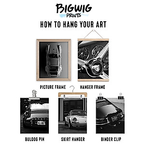 BigWig Prints Porsche 911 Poster - Porsche Wall Art, Vintage Car Poster, 911 GT3 RS Art, Garage Decor, Classic Car Wall Decor, Artwork for Garage - Unframed Set of 9 (8x10)