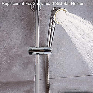 Universal Adjustable Shower Head Holder Slide Bar Bracket Replacement For Slide Bar (18-25MM O.D, Bathroom Slider Clamp,360 Degree Rotation,Sprayer Holder)