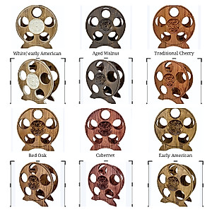 Apparatus Wood Design Wine Rack countertop Wooden 5 Bottle Holder Display Stand Shelf Storage Cabinet Home Decor Wine Gift no Need Assembly (Traditional Cherry)