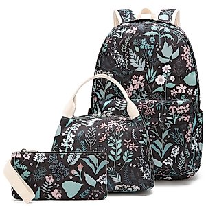 Pawsky School backpack for Teen Girls Women Kids School Bags College Bookbag, 15 Inch Laptop Bag with Lunch Bag and Pencil Case