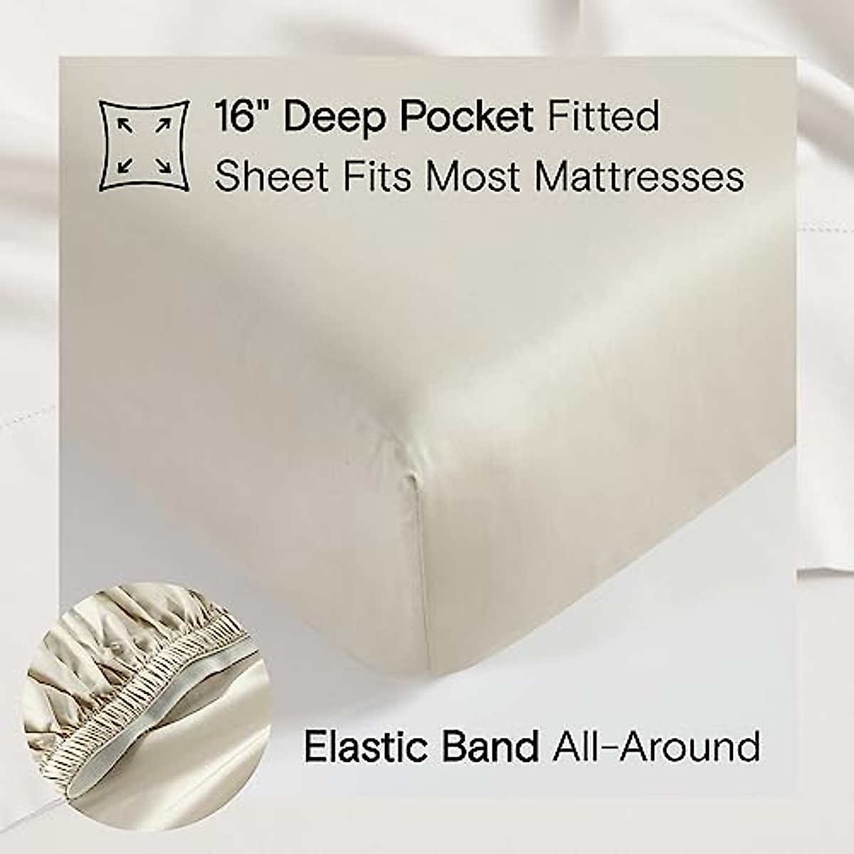 DOZ by SIJO 100% Organic Bamboo Sheet Set, Buttery Soft, Cooling for Hot Sleepers, Silky Breathable, Oeko-TEX, High GSM, 16" Deep Pockets - 3pc - 2 Pillowcases 1 Fitted Sheet (Fog, Queen)