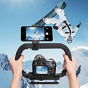 3-Shoe DSLR / Mirrorless/ Action Camera Camcorder Phone Stabilizer Expansion Cage Mount Moviemaking Holder Rig YouTube Tiktok Vlogging Video Kit Compatible with GoPro Canon Nikon Sony iPhone Android
