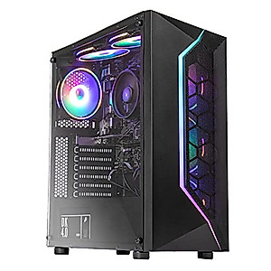 MXZ Desktop Gaming Computer Home&Office PC R5 5600G,16GB DDR4 3200, 500G NVME SSD，6 RGB Fans, WiFi & Win 11 Pro 64-bit Ready(Ryzen 5 5600G)