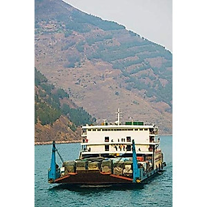 Posterazzi Container Ship Mountains in The Background Yangtze River Fengdu Chongqing Province China Poster Print by Panoramic Images, (24 x 36), Varies