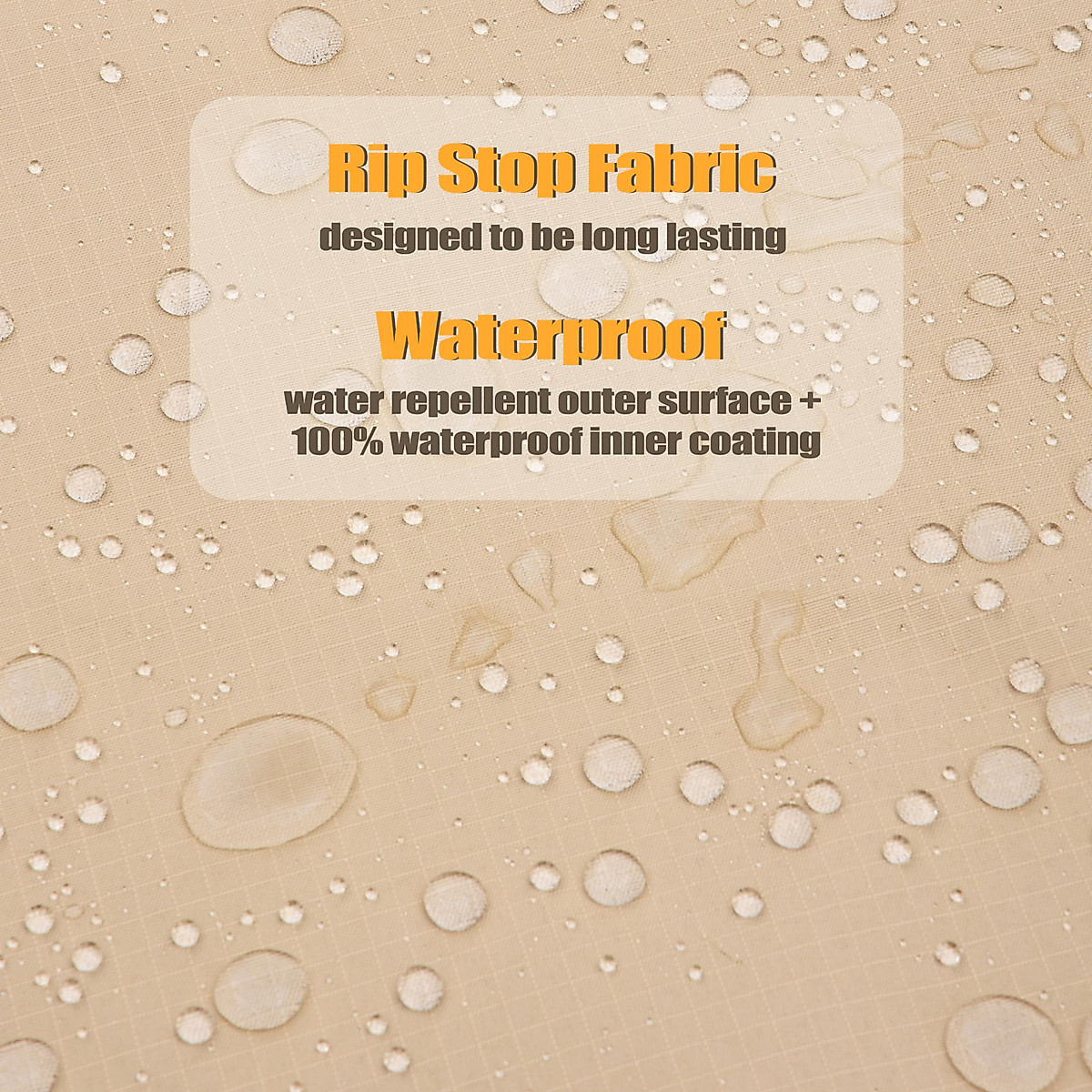 F&J Outdoors Patio Egg Chair Cover Rip-Stop Heavy Duty Waterproof Chair Covers, Beige, 45" Wx70 H