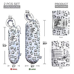 2pcs Waterproof Plastic Grocery Trash Bag Holder Shopping Carrier Holder Organizer Kitchen Storage Bag Dispenser Multiple Designs Sizes Cats