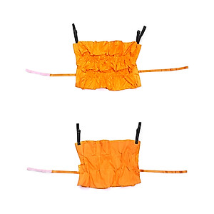 QWORK Trash Can Caddy Bag, 10 Pockets Commercial Cleaning Caddy Bag, Fit 32-50 Gallon Can, Round Trash Bag Holder, Garbage Bin Caddy Organizer, Yellow