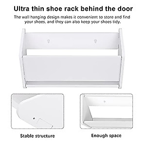 Angoily Wall Mounted Shoes Rack Simple Hanging Shoe Organizer Door Back Shoe Hangers Sneakers Holder Storage Shelf for College Dorm Room Accessories 40cm White