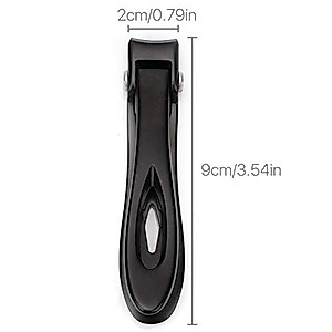 Nail Clippers 16mm Wide Large Jaw Opening for Thick Nail Stainless Steel Black Fingernail and Toenail Nipper Cutter Podiatry Trimmer Pedicure Manicure Kit