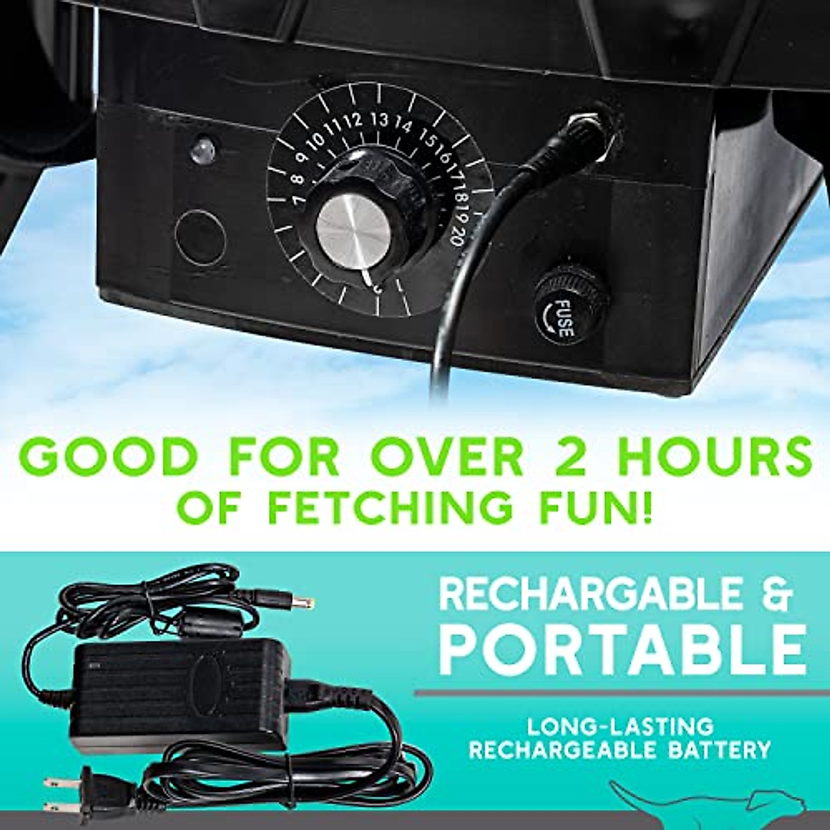 Franklin Pet Supply Co. Automatic Disc Launcher for Dogs - Ready Set Fetch Automatic Disc Tosser Dog Toy for Fetch - Portable Thrower Toy - Battery Powered