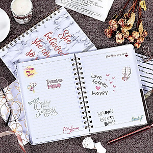 Ruled Notebook/Journal - Lined Journal with Premium Thick Paper, 8.5" X 6.4", College Ruled Spiral Notebook/Journal, Banded with Waterproof Hardcover, Exquisite Inner Pocket for School, Office & Home