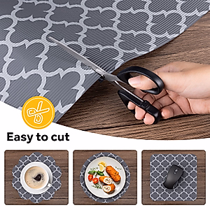 Shelf Liners for Kitchen Cabinets Non-Adhesive Waterproof Drawer Mat Liners Non Slip Refrigerator Liners Plastic Fridge Protectors for Shelves Pantry Cupboard 11.8 Inches x 10 FT Grey