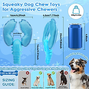 BIKIISEN Squeaky Interactive Dog Toys for Aggressive Chewers, Dog Chew Toys to Keep Them Busy, Indestructible Chew Dog Toy, Tough Dog Toys for Small Medium Dogs (Blue)