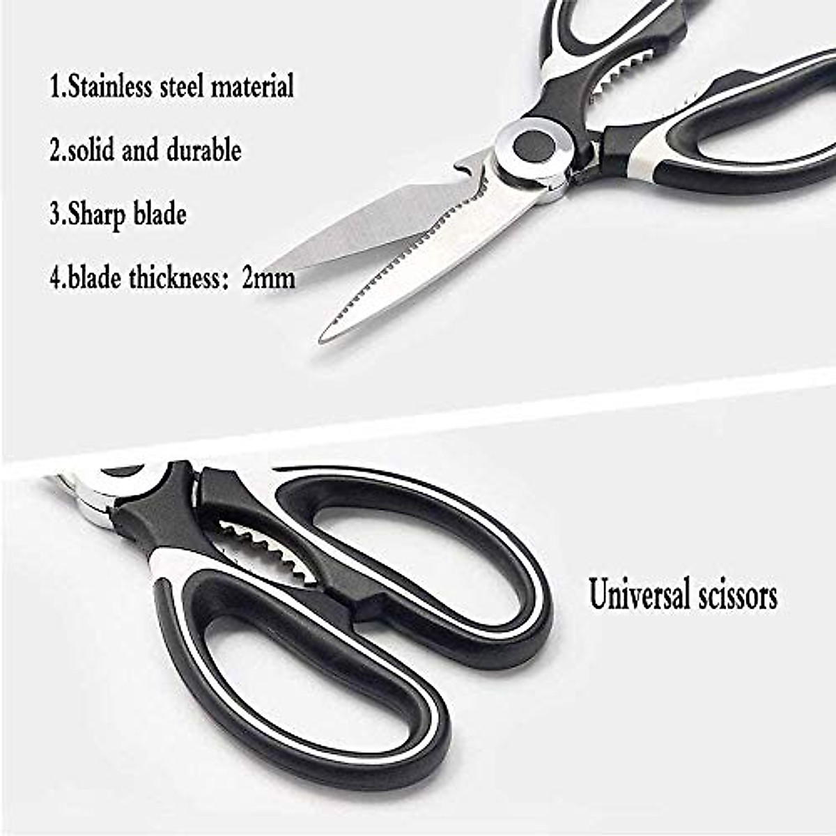 Kitchen Scissors - dishwasher safe Stainless Steel Poultry Shears, Multi-function Cooking Scissors Heavy Duty