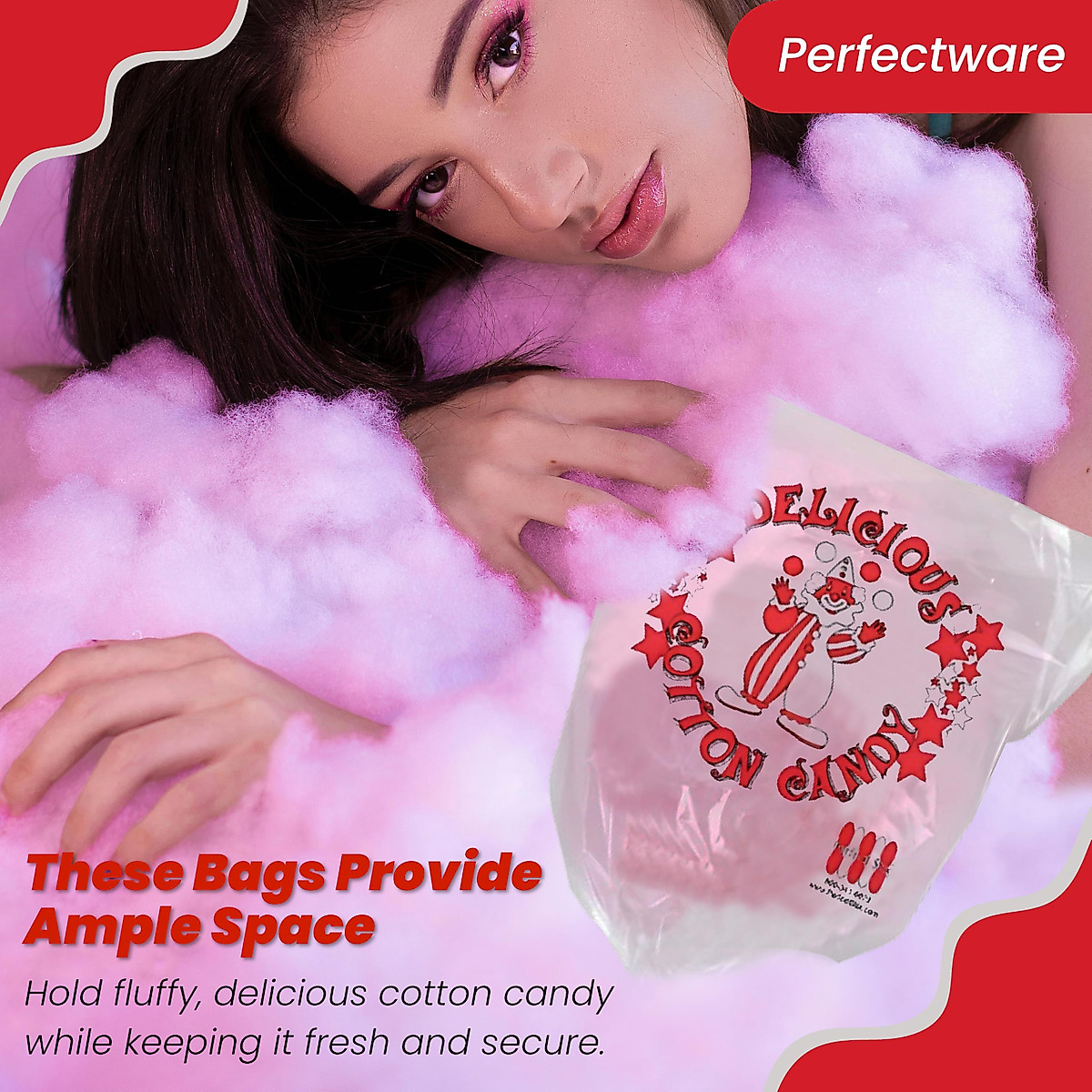 Cotton Candy Bags with Twist Ties- Pack of 400ct